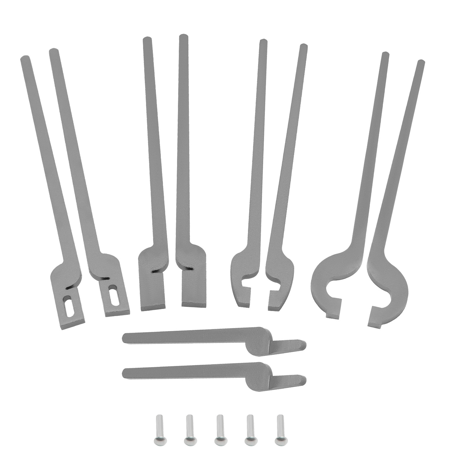 5 types of Tongs Bundle Set with Rivet incl.Rapid Flat Jaw Tongs & V ...