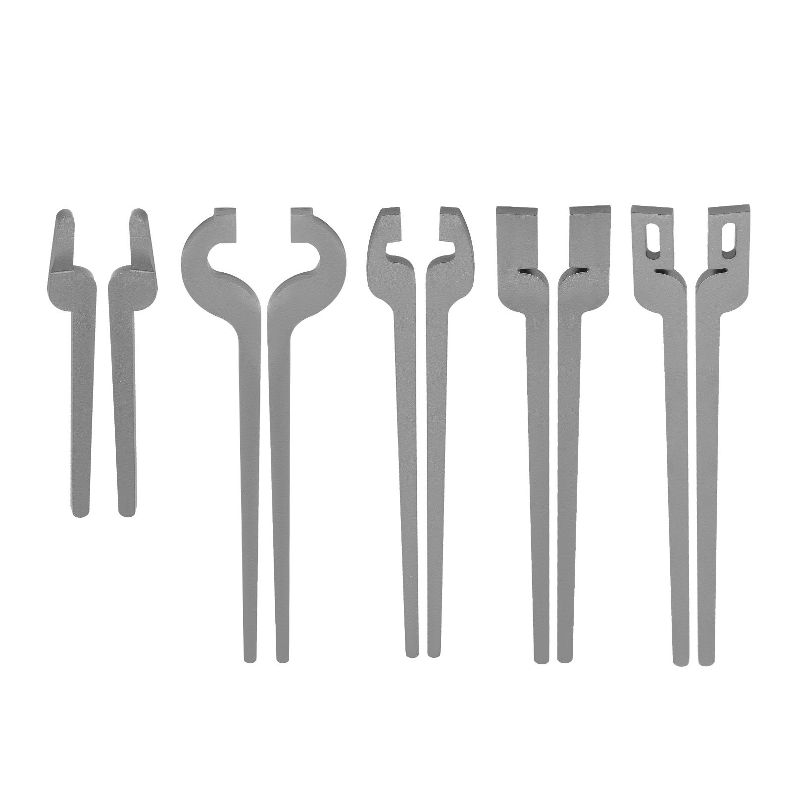 5 types of Tongs Bundle Set with Rivet incl.Rapid Flat Jaw Tongs & V ...
